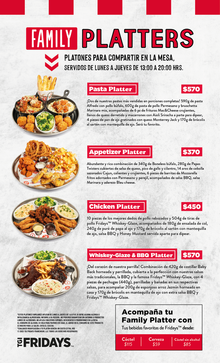 Menú Digital - Fridays Mérida